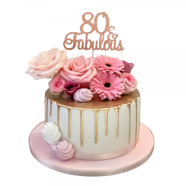 FLORAL GOLDEN DRIP | Wedding, Birthday & Party Cakes